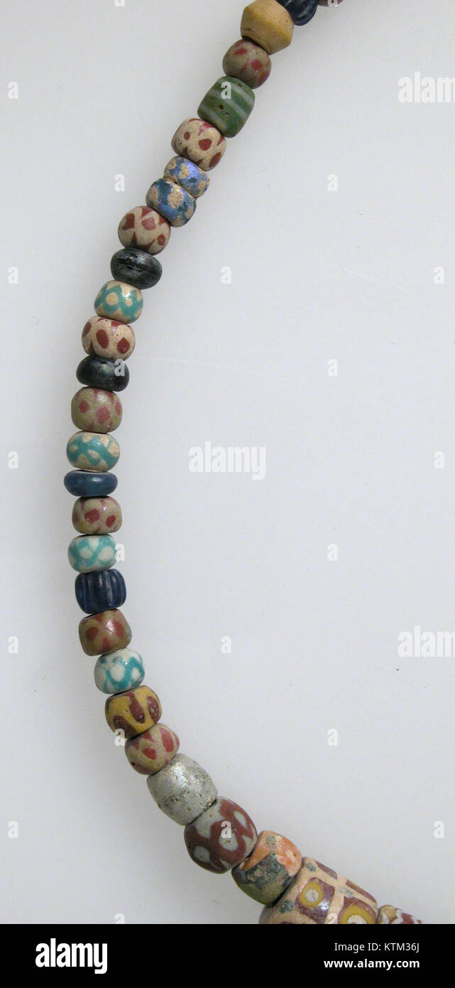 This artifact from the MET Museum features beads from necklaces ...