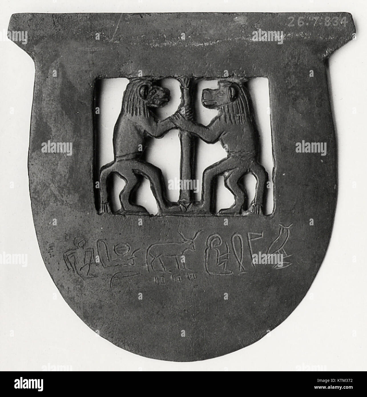 The inscribed Ax head for Khumeh, featuring two baboons and a papyrus ...