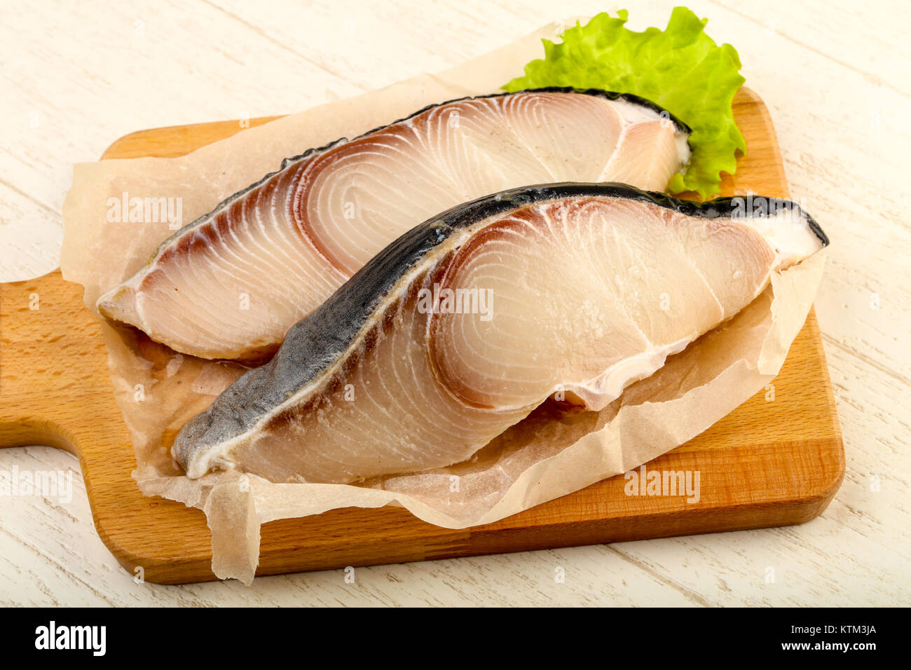 Raw juicy shark steak ready for grill Stock Photo - Alamy