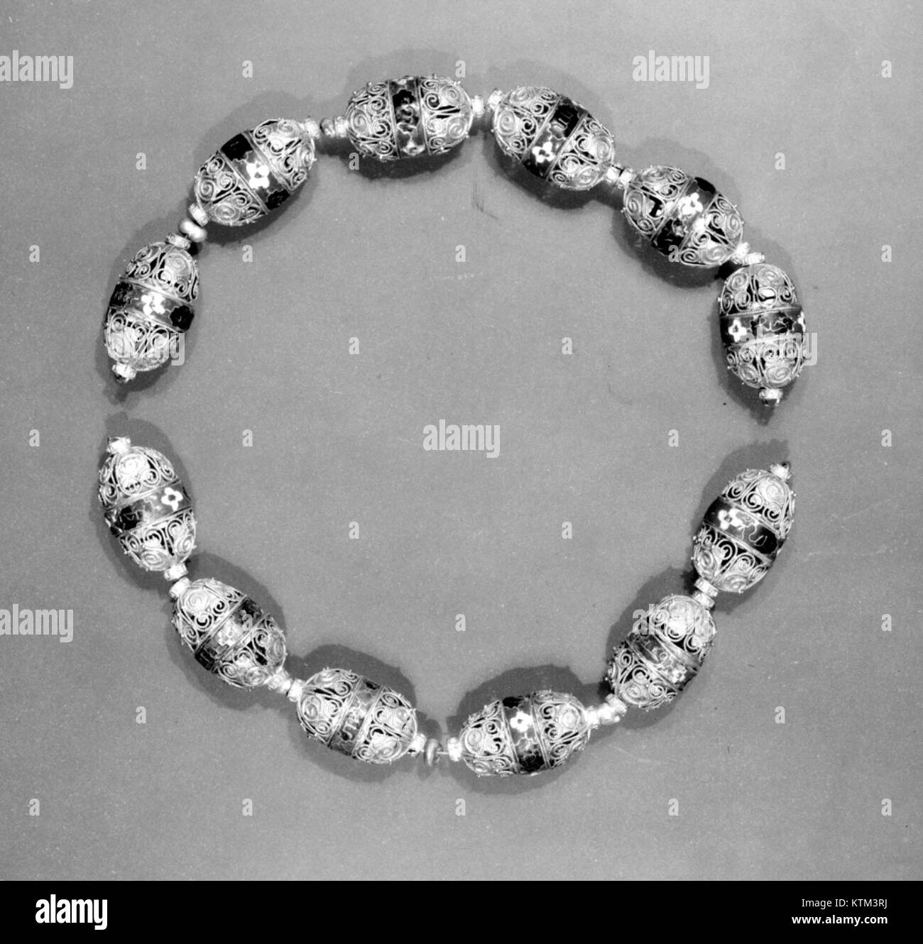 A collection of beads from a necklace, part of the MET collection ...