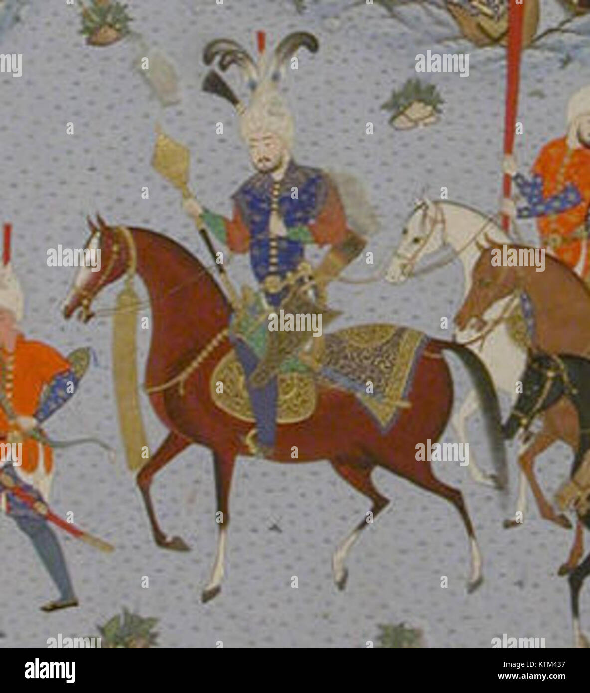 A historical artwork depicting Bahram Gurâ€™s battle against the Khaqan ...