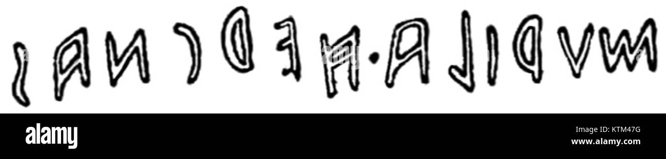 This detail of a bronze staff inscription from Tarquinia showcases ...