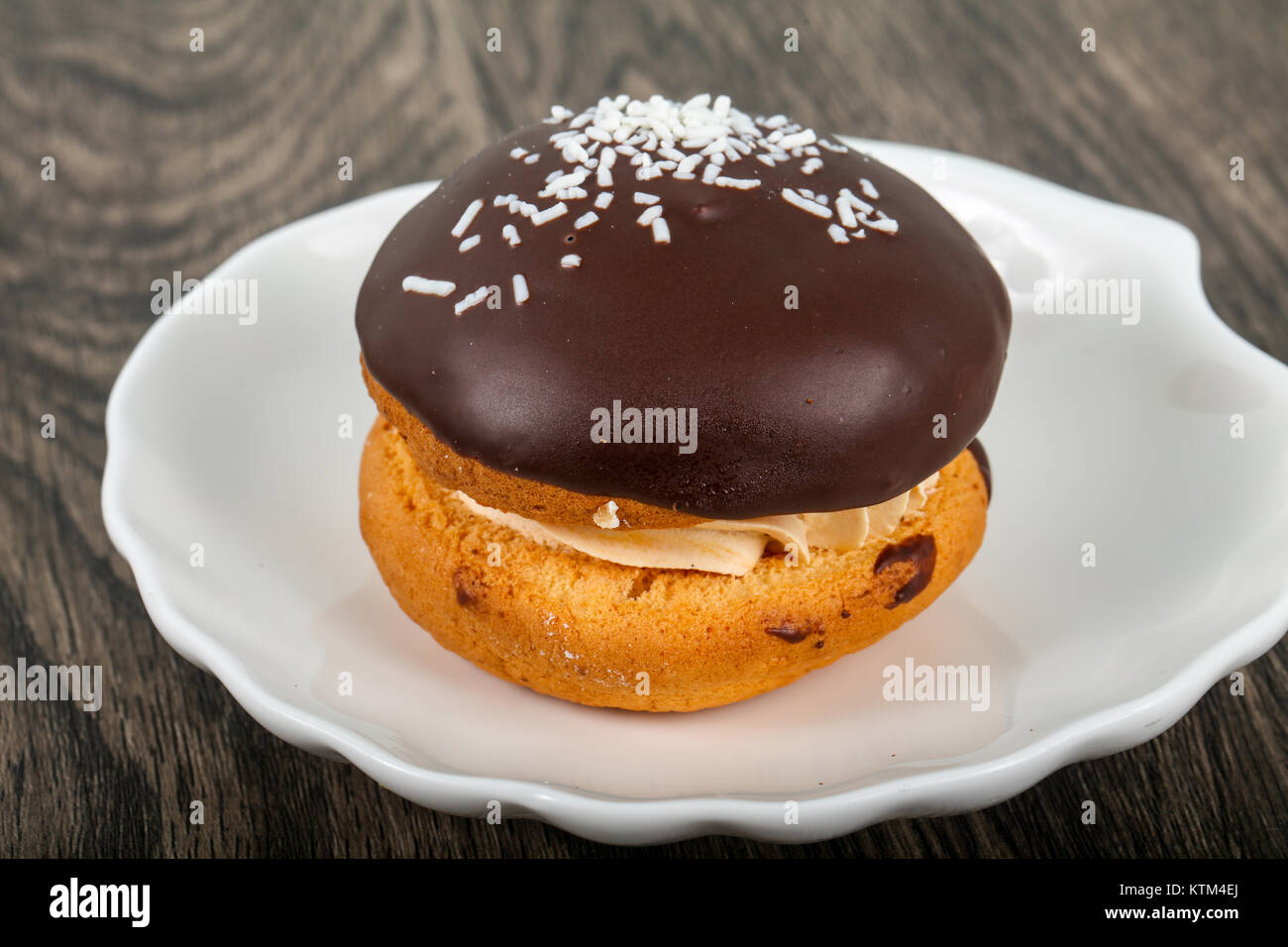 Bouchee cake with chocolate Stock Photo - Alamy