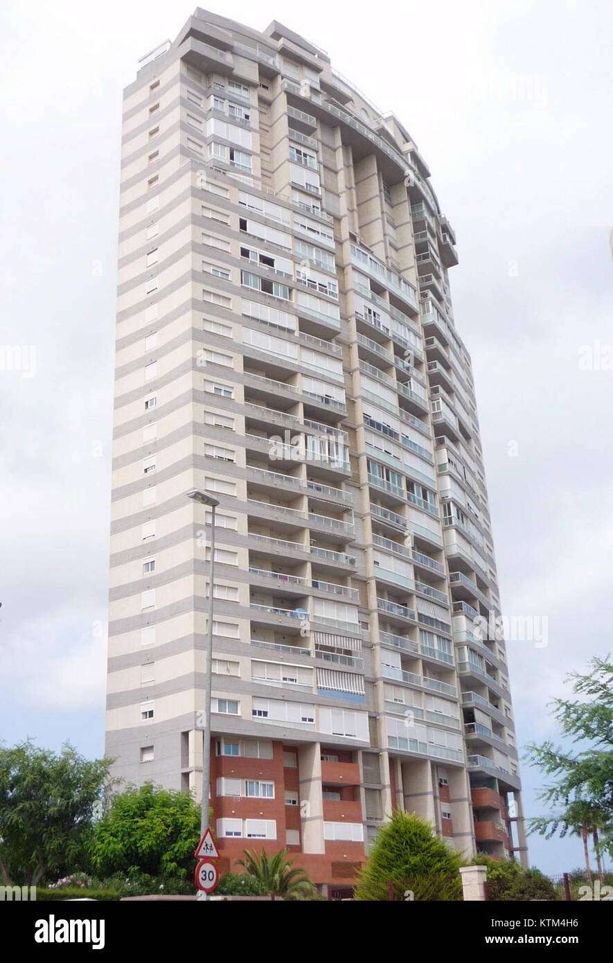 Benidorm's Edificio Neptuno is a well-known landmark, a high-rise building located on the ...