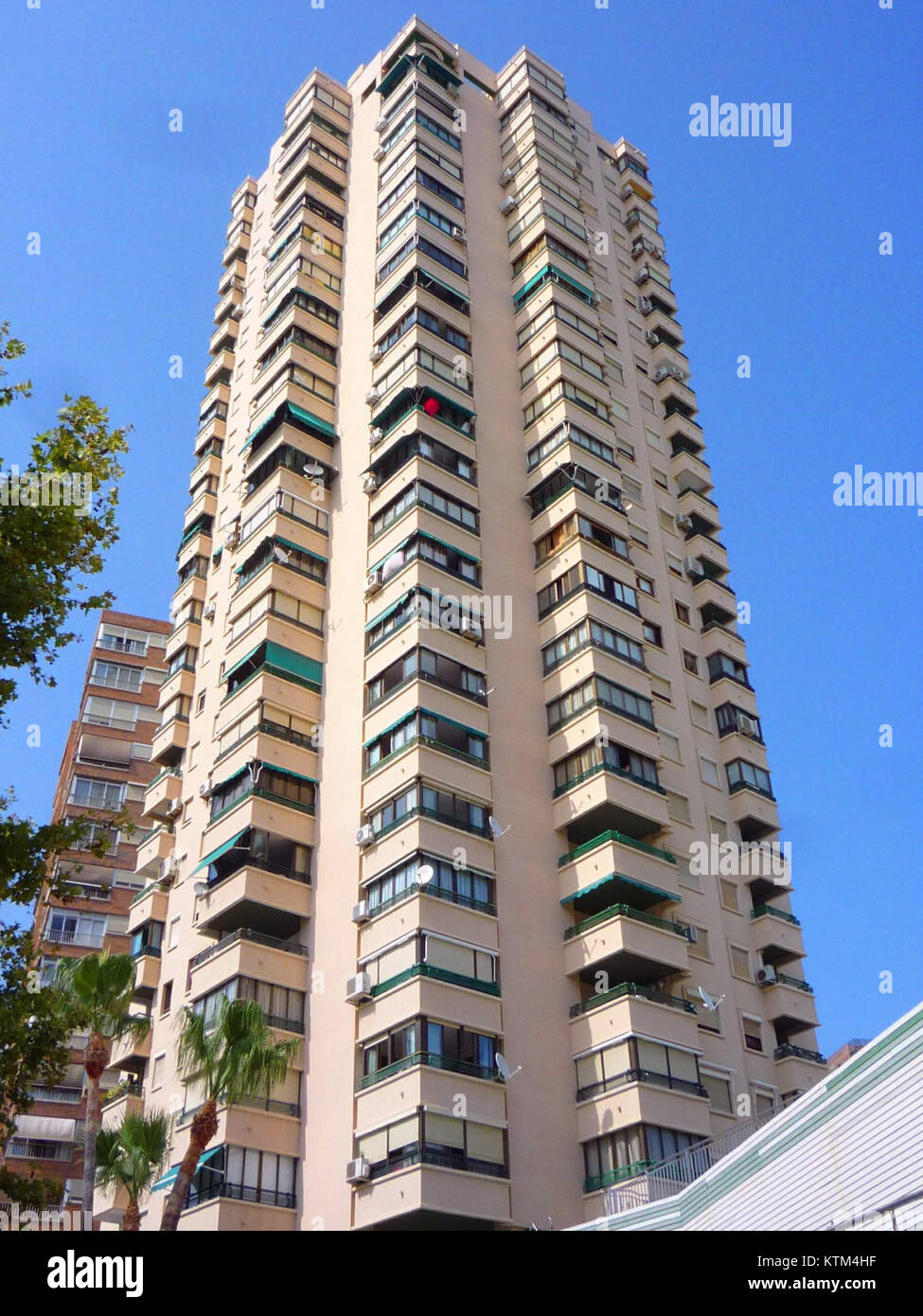 Torre Europa, a high-rise building in Benidorm, Spain, is a modern ...