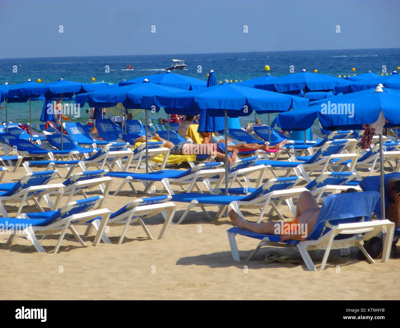 A scenic view of Benidorm's Playa de Levante beach, showing its sandy ...