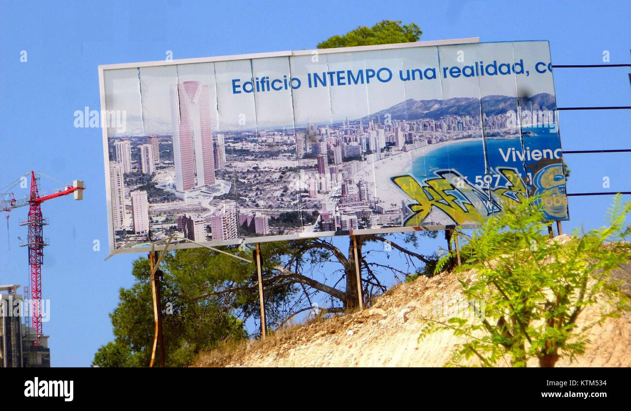 Benidorm’s Intempo building, known for its unique architectural design ...