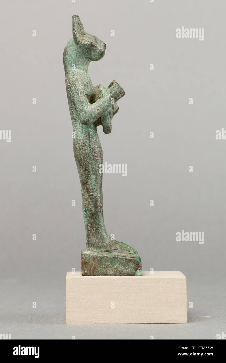 This statue of Bastet, an ancient Egyptian goddess, is displayed at the ...
