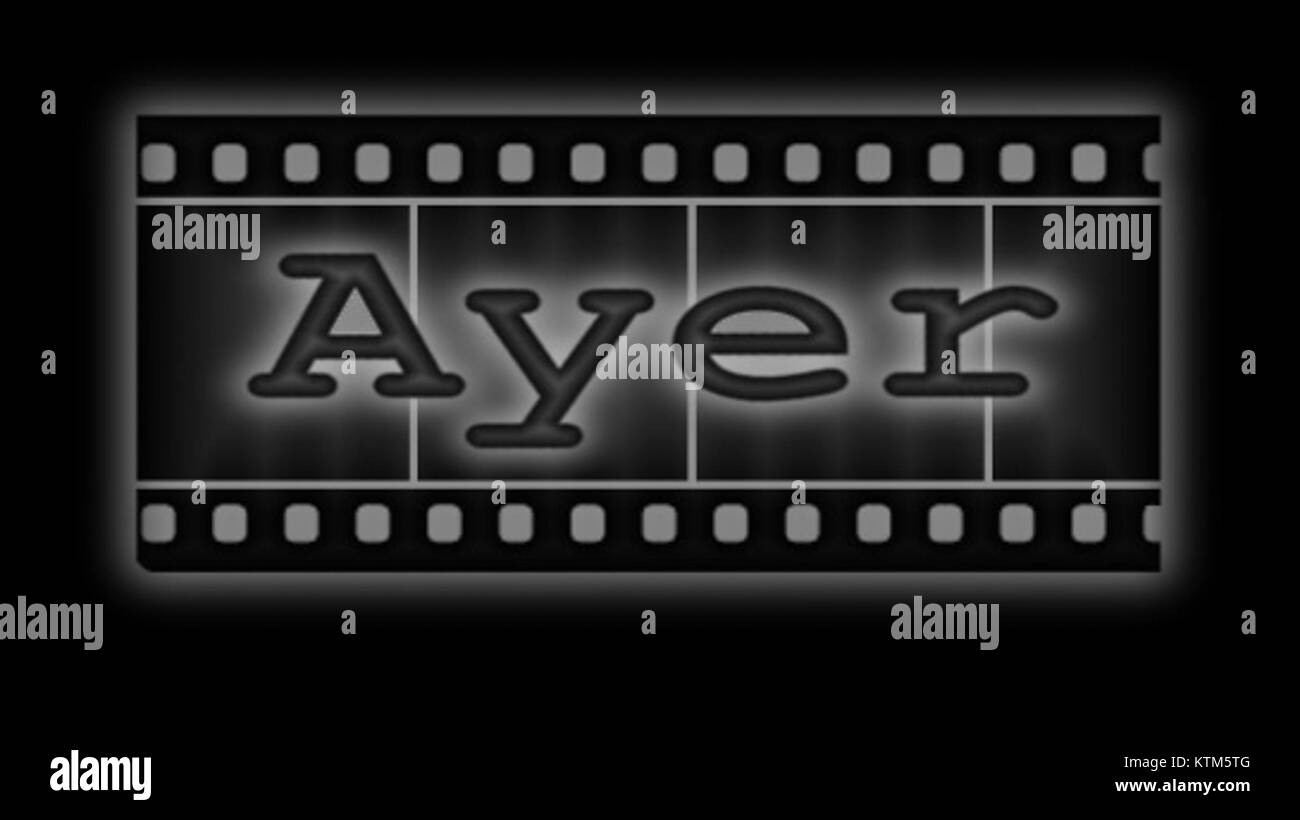 This image shows the recreated logo of Ayer, a historical design known ...