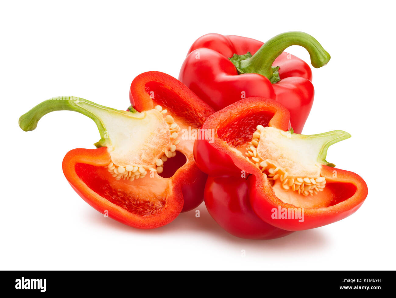 sliced bell pepper path isolated Stock Photo - Alamy