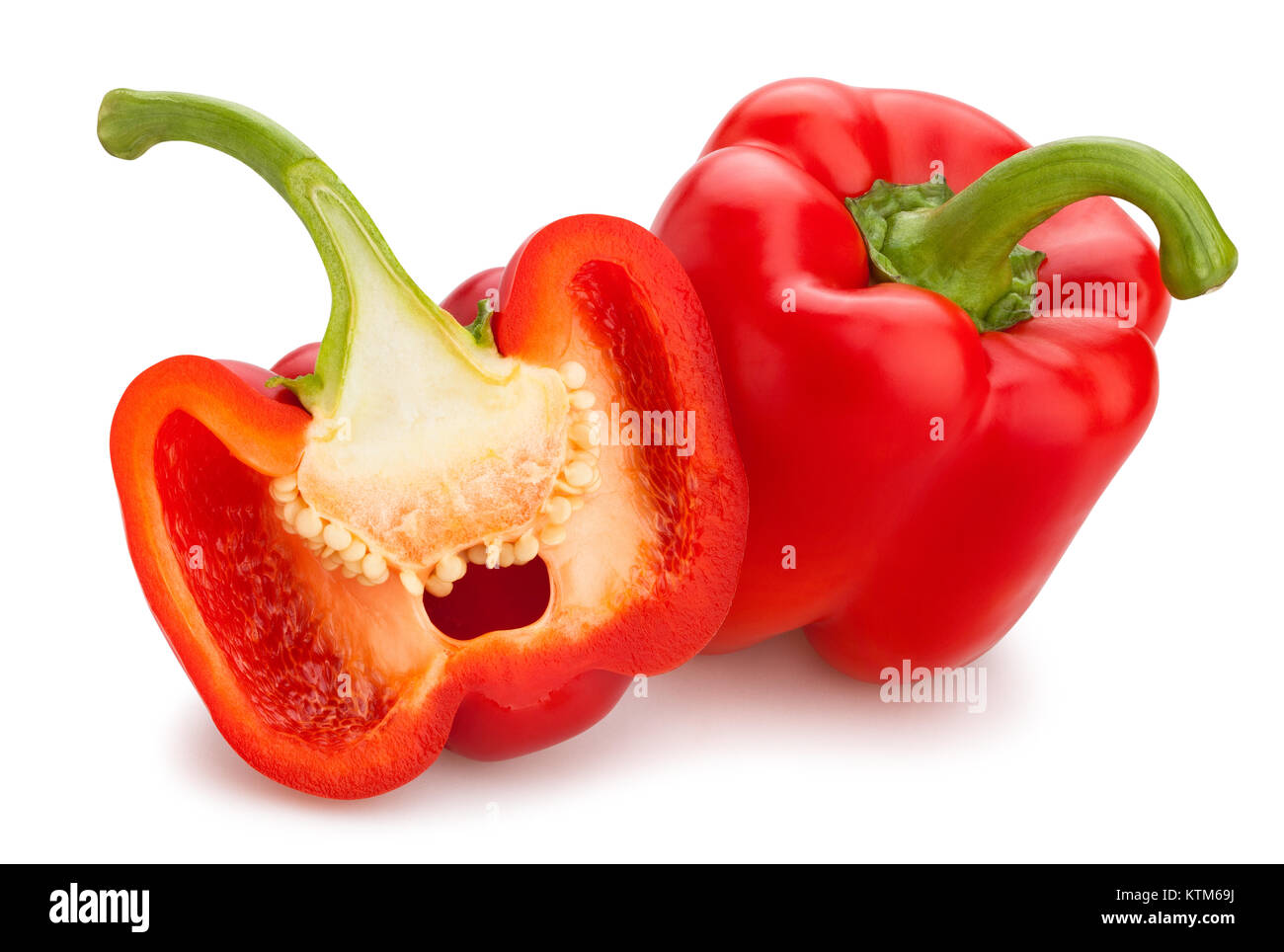 sliced bell pepper path isolated Stock Photo - Alamy