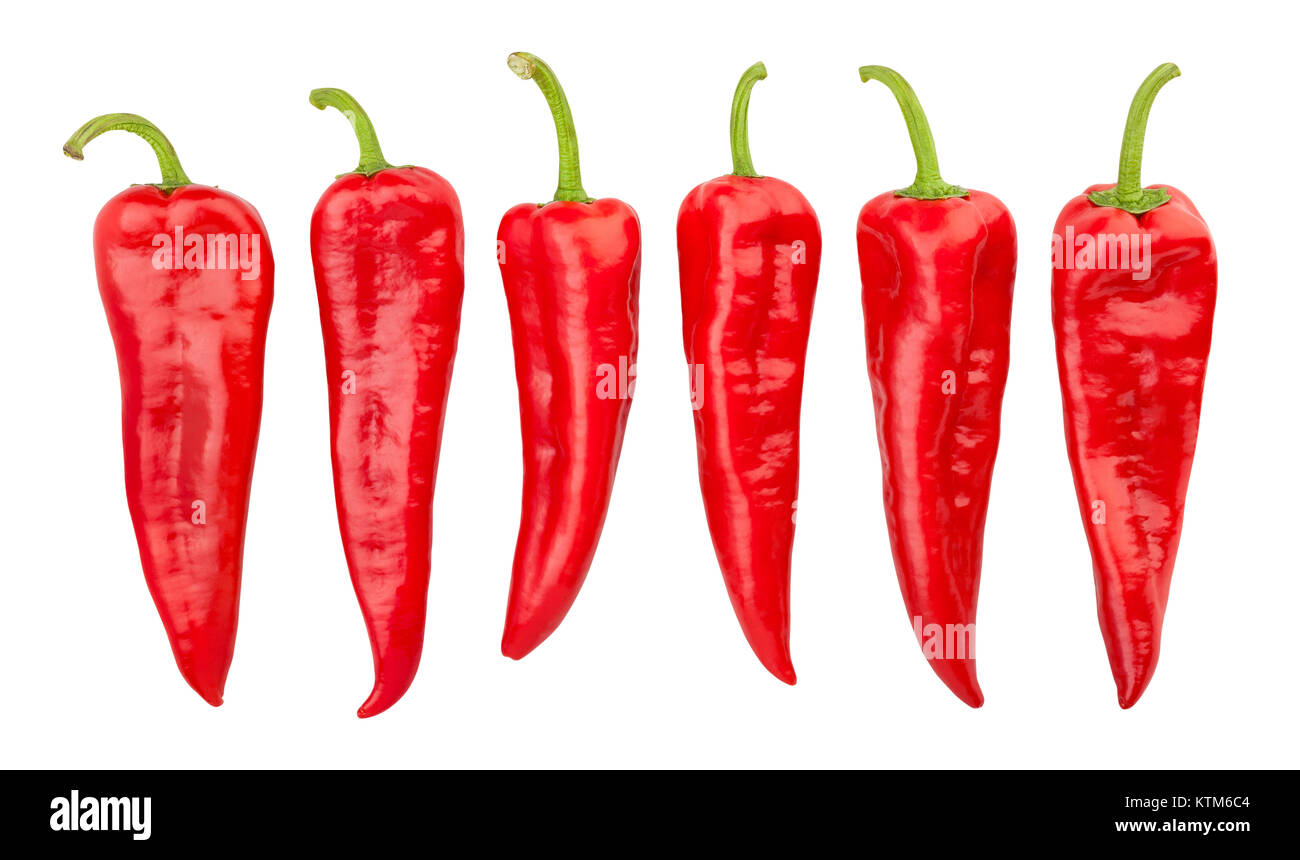 long sweet peppers path isolated Stock Photo - Alamy