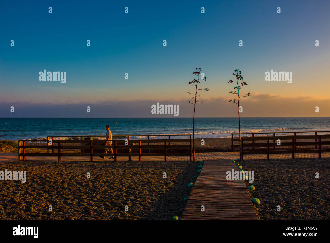 Beach. Summer sunset beach. Costa del Sol, Andalusia, Spain. Picture ...