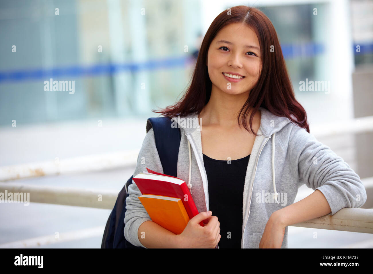pretty positive asian Chinese female college education portrait Stock ...