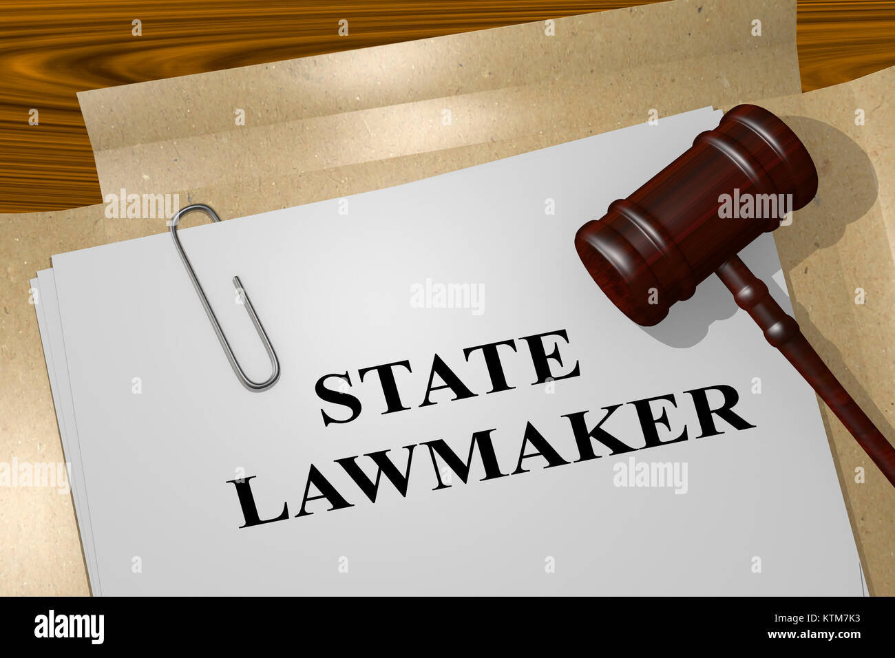 3D illustration of STATE LAWMAKER title on legal document Stock Photo ...