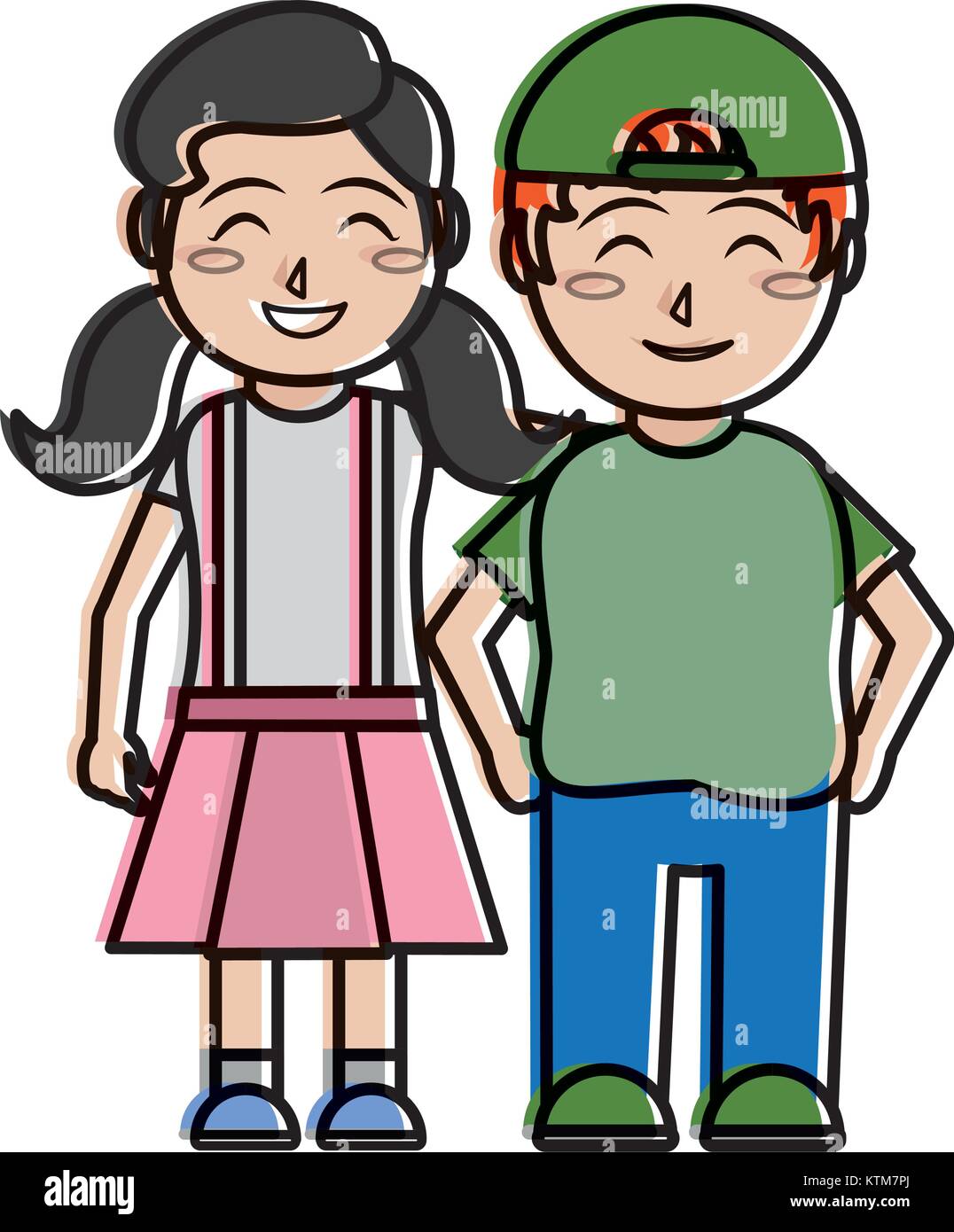 Girl and boy cartoon design Stock Vector Image & Art - Alamy