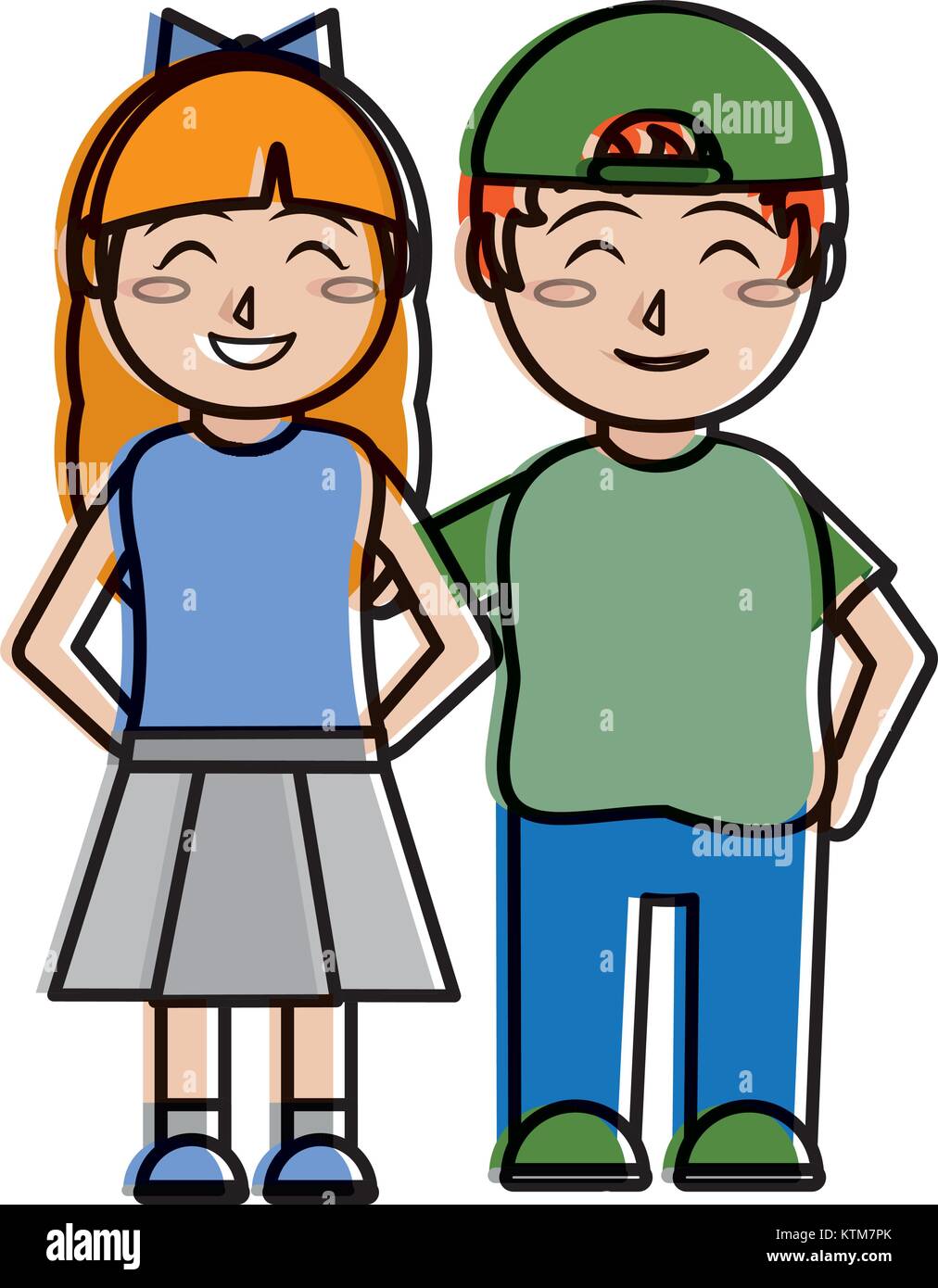 Girl and boy cartoon design Stock Vector Image & Art - Alamy