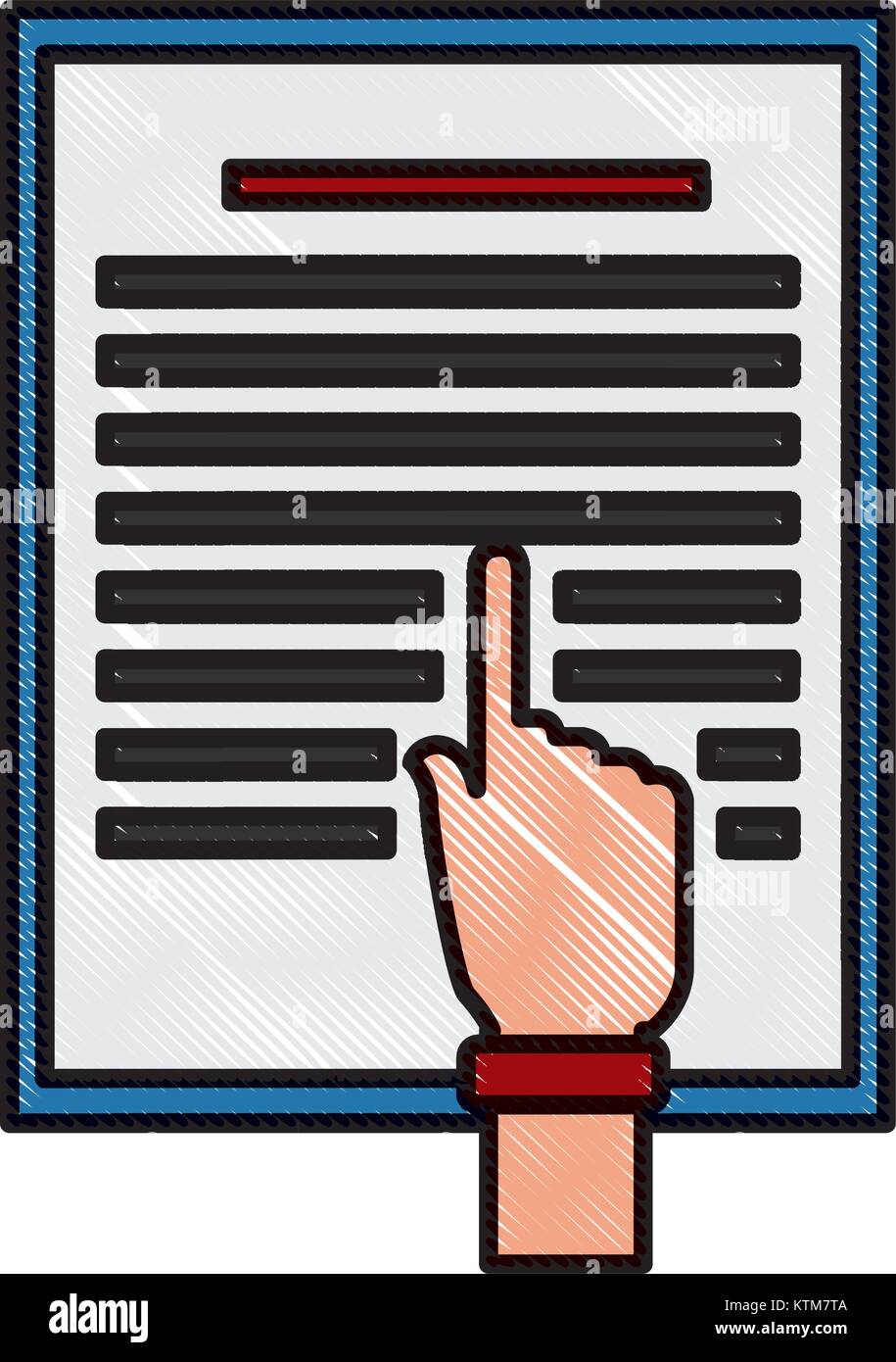 Hand pointing document icon vector illustration graphic design Stock ...