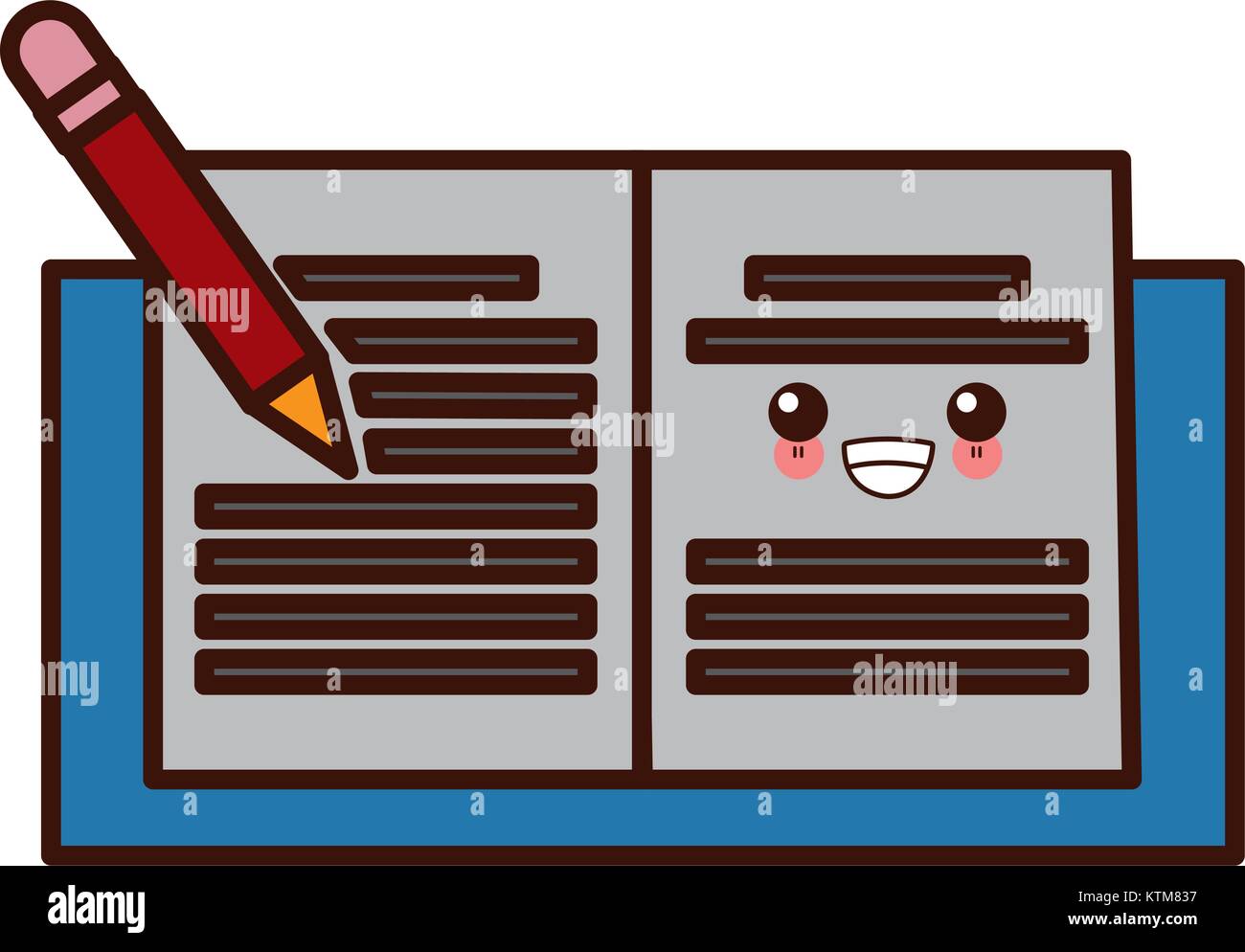 Book isolated symbol cute kawaii cartoon vector illustration Stock ...