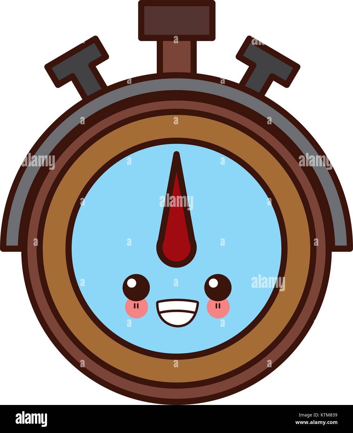 Timer chronometer symbol cute kawaii cartoon vector illustration Stock ...