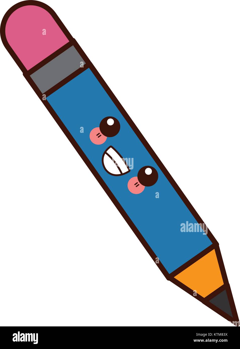 Wooden pencil symbol cute kawaii cartoon vector illustration Stock ...