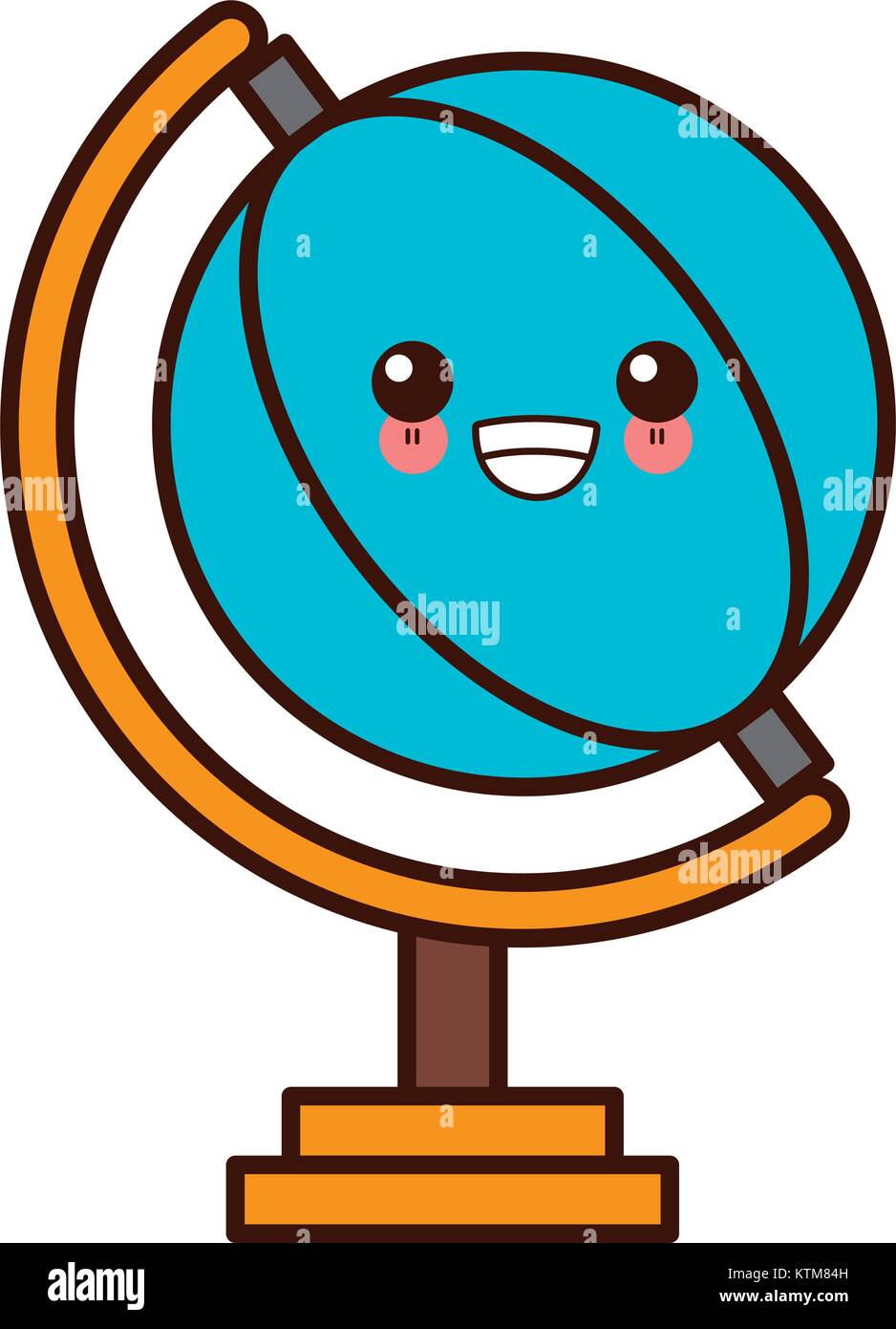 School world globe symbol cute kawaii cartoon vector illustration Stock ...