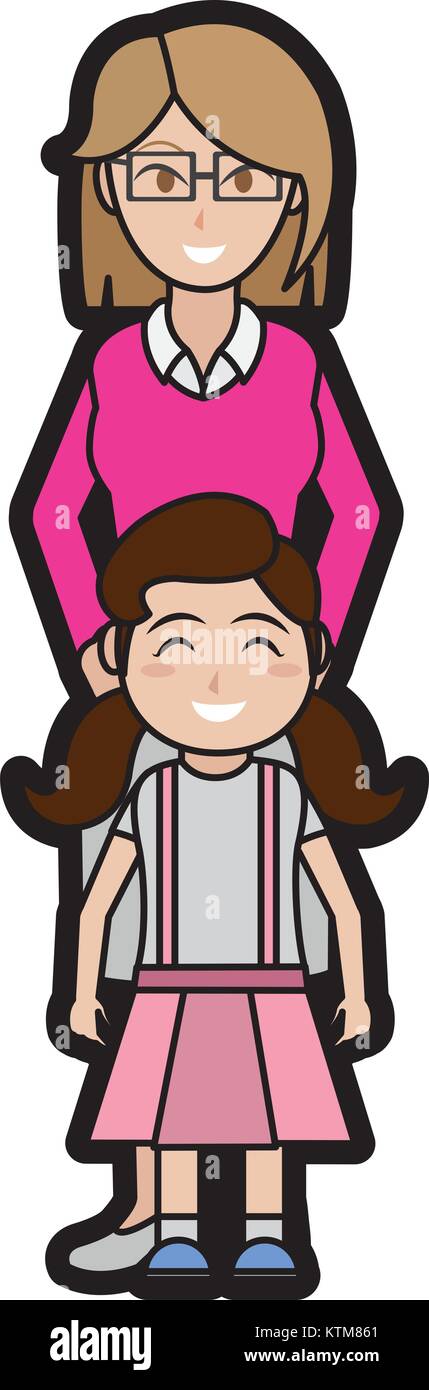 Girl and mother cartoon design Stock Vector Image & Art - Alamy