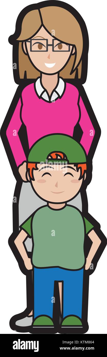 Boy and mother cartoon design Stock Vector Image & Art - Alamy