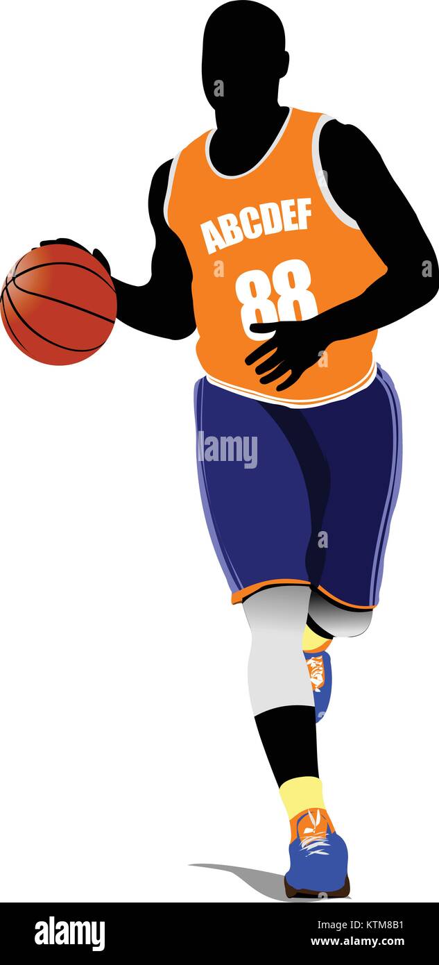 Basketball players. Vector illustration Stock Vector Image & Art - Alamy