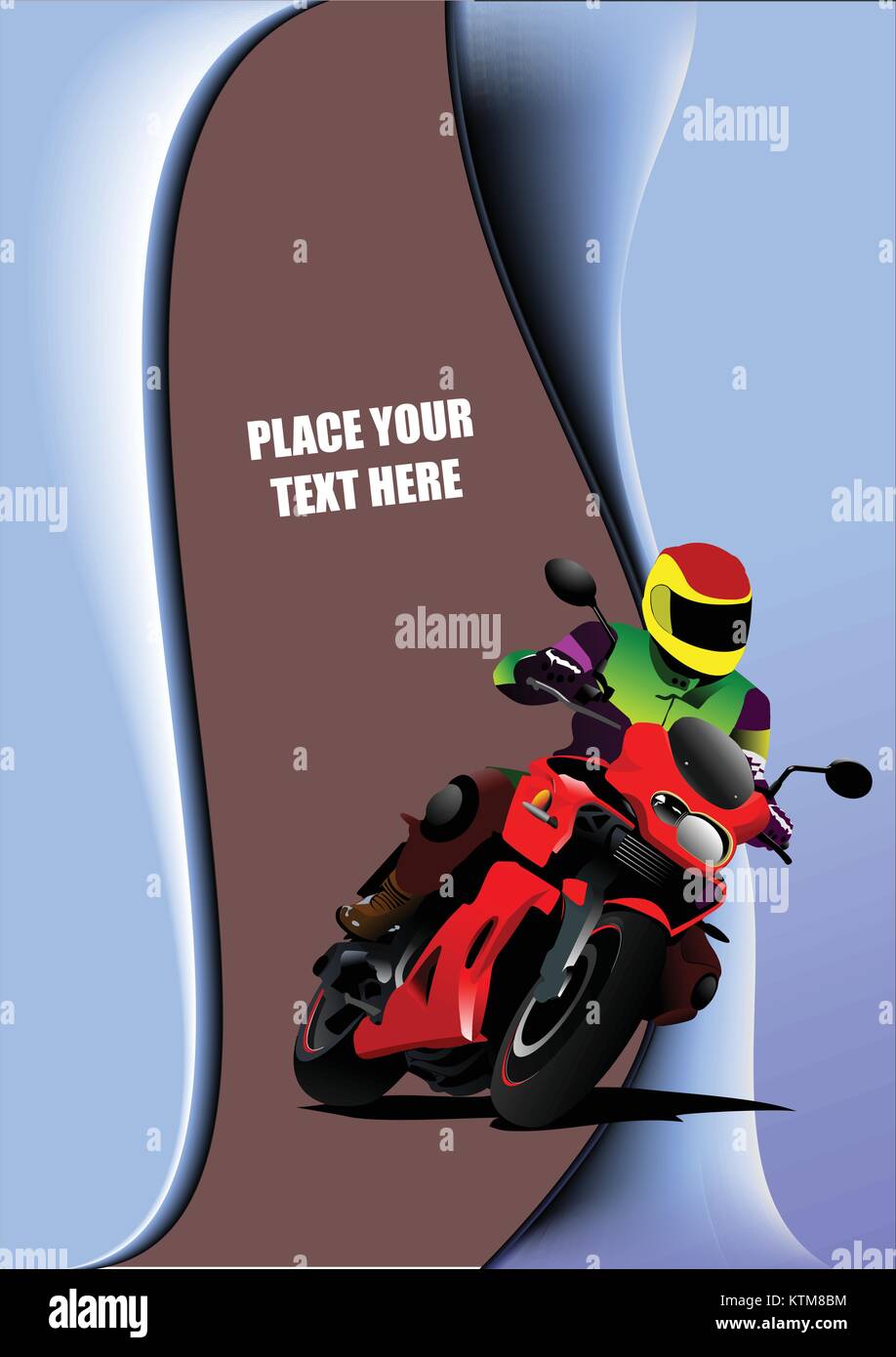 Abstract background with motorcycle image. Vector illustration Stock ...