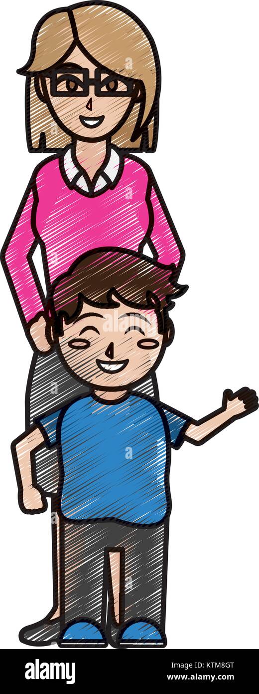 Boy and mother cartoon design Stock Vector Image & Art - Alamy