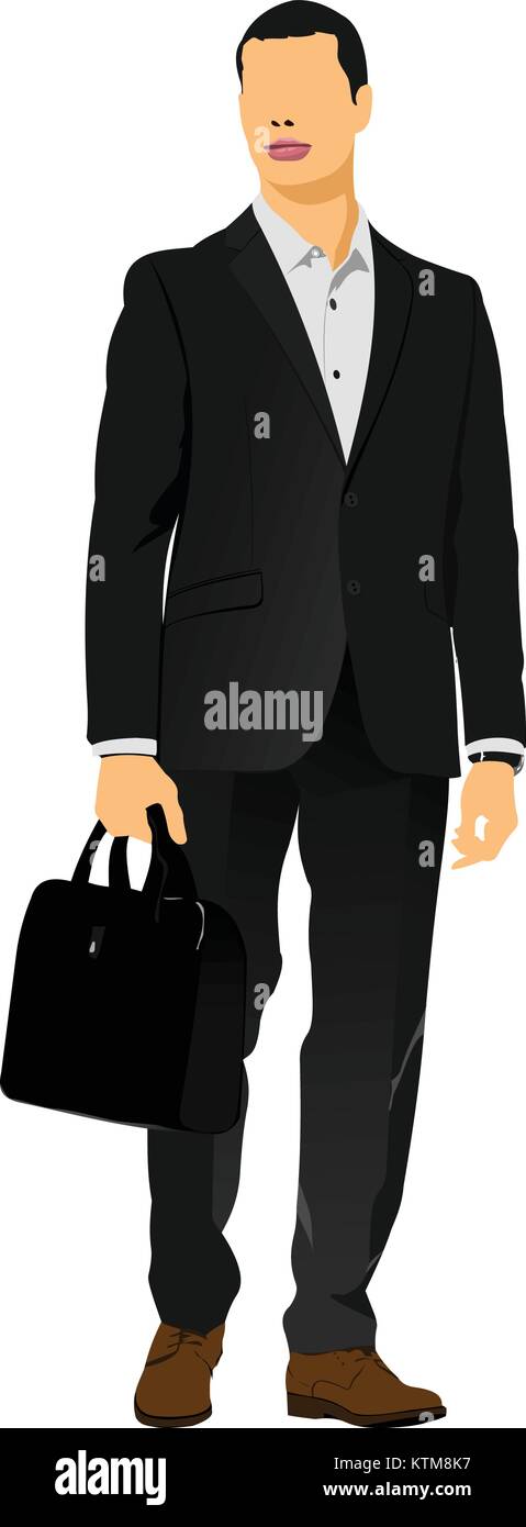 Young man with bag. Colored Vector illustration Stock Vector Image ...