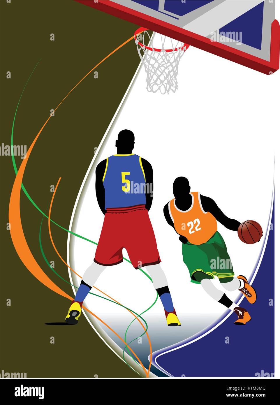 Basketball players. Vector illustration Stock Vector Image & Art - Alamy