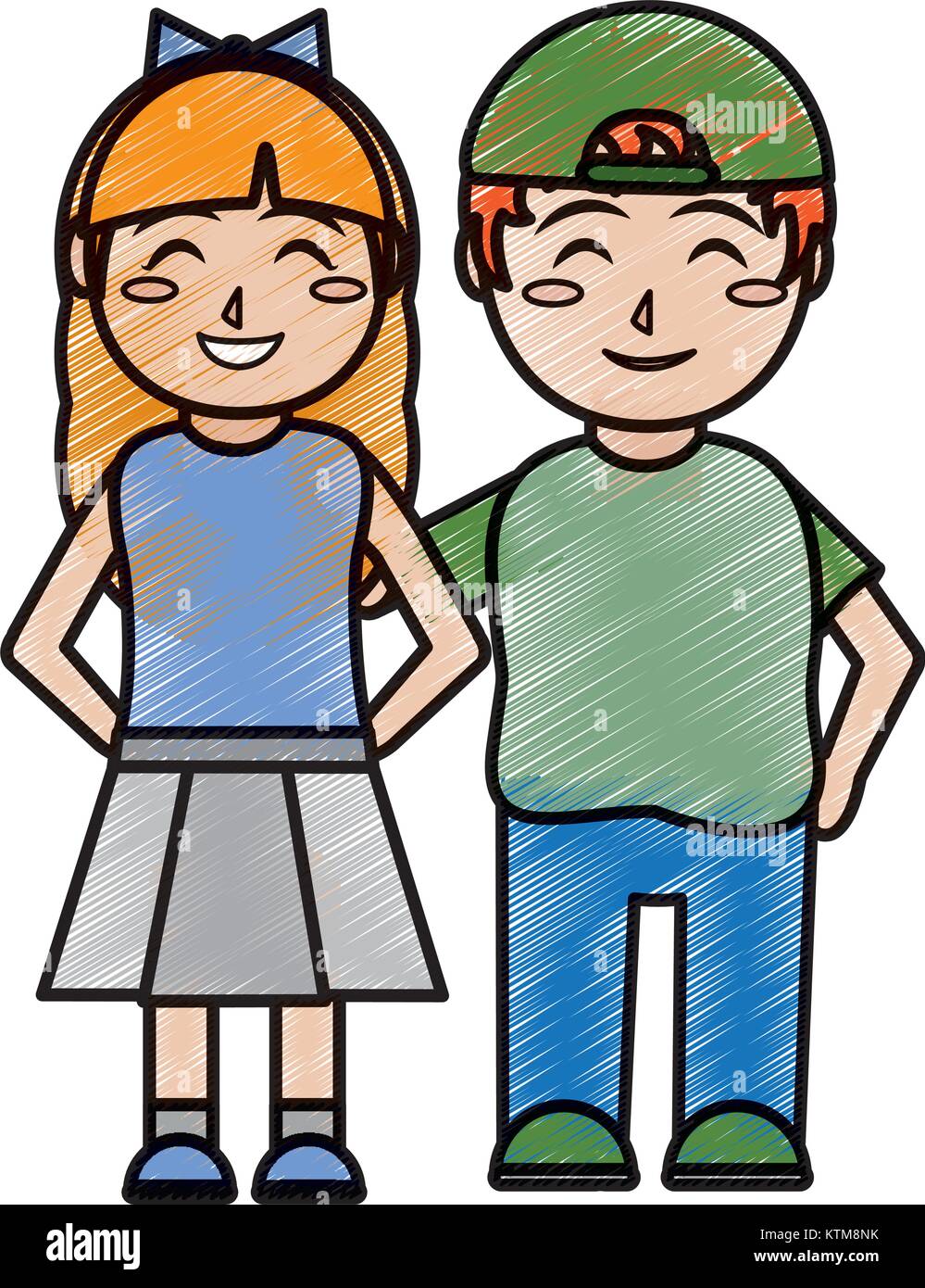 Girl and boy cartoon design Stock Vector Image & Art - Alamy