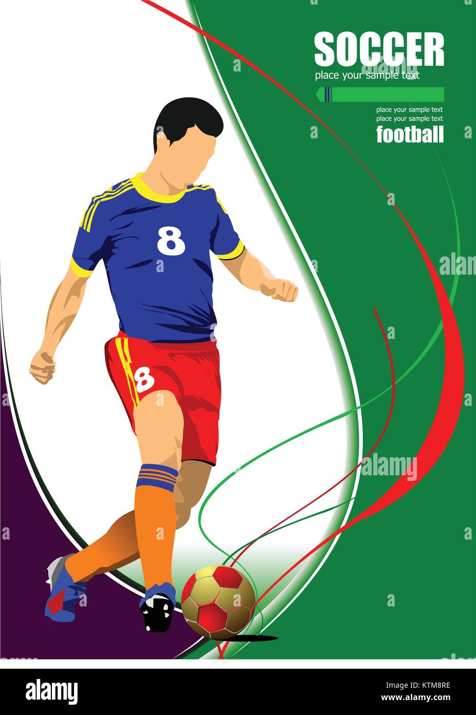 Soccer player poster. Football player. Vector illustration Stock Vector ...