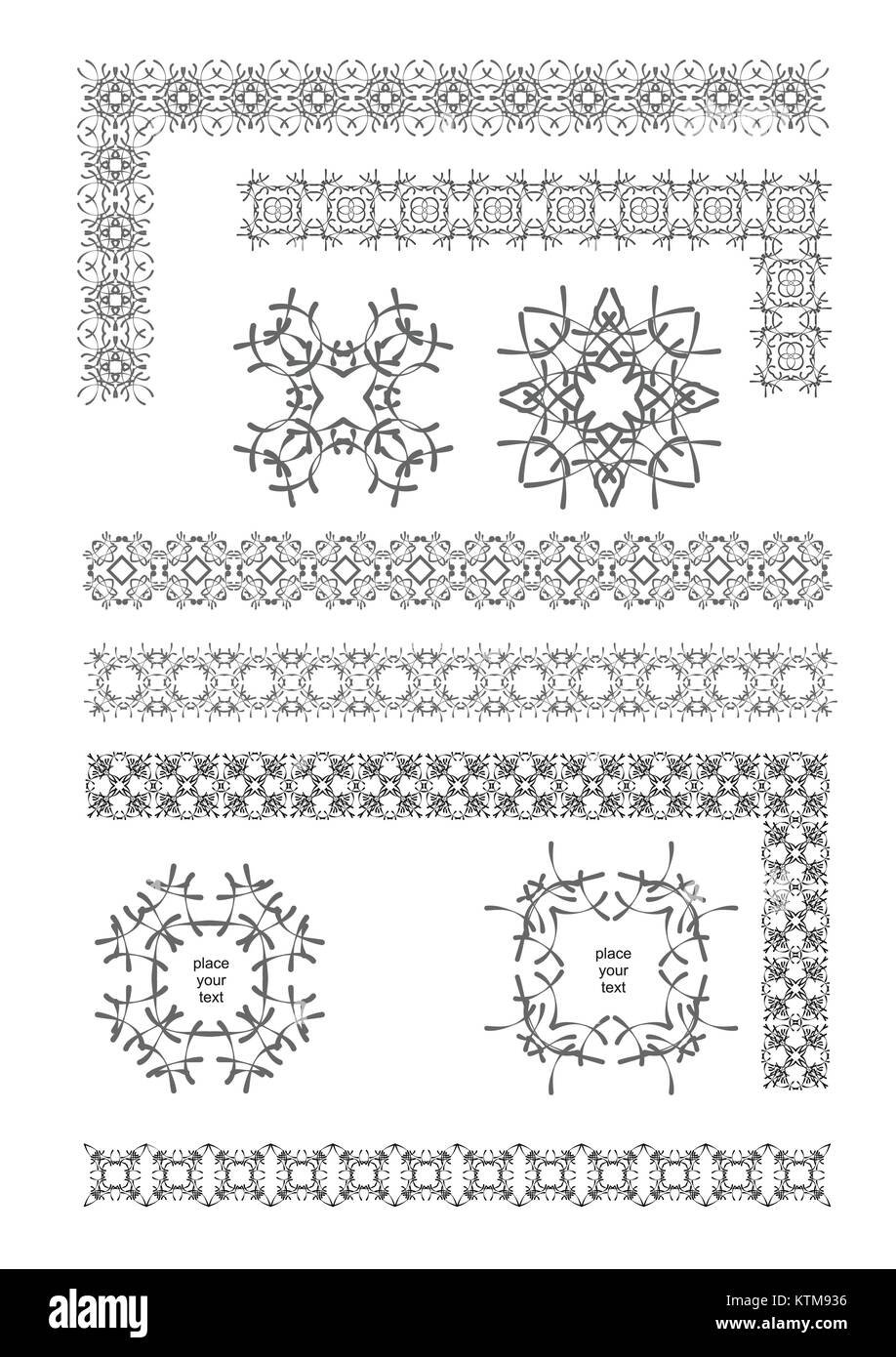 Collection of Ornamental Rule Lines in Different Design styles. Vector ...