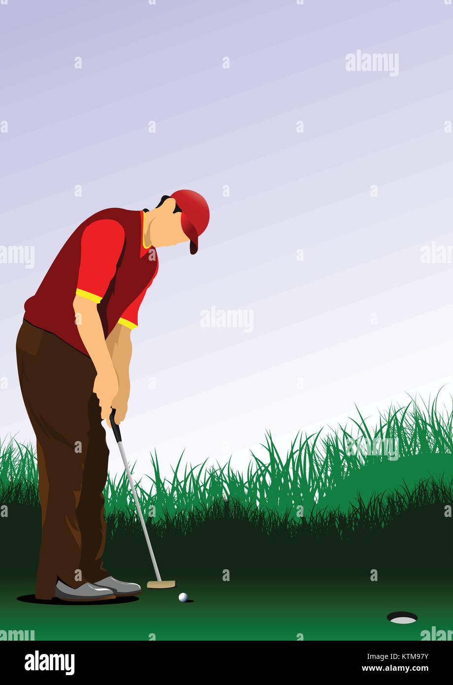 Golf player poster. Vector illustration Stock Vector Image & Art - Alamy