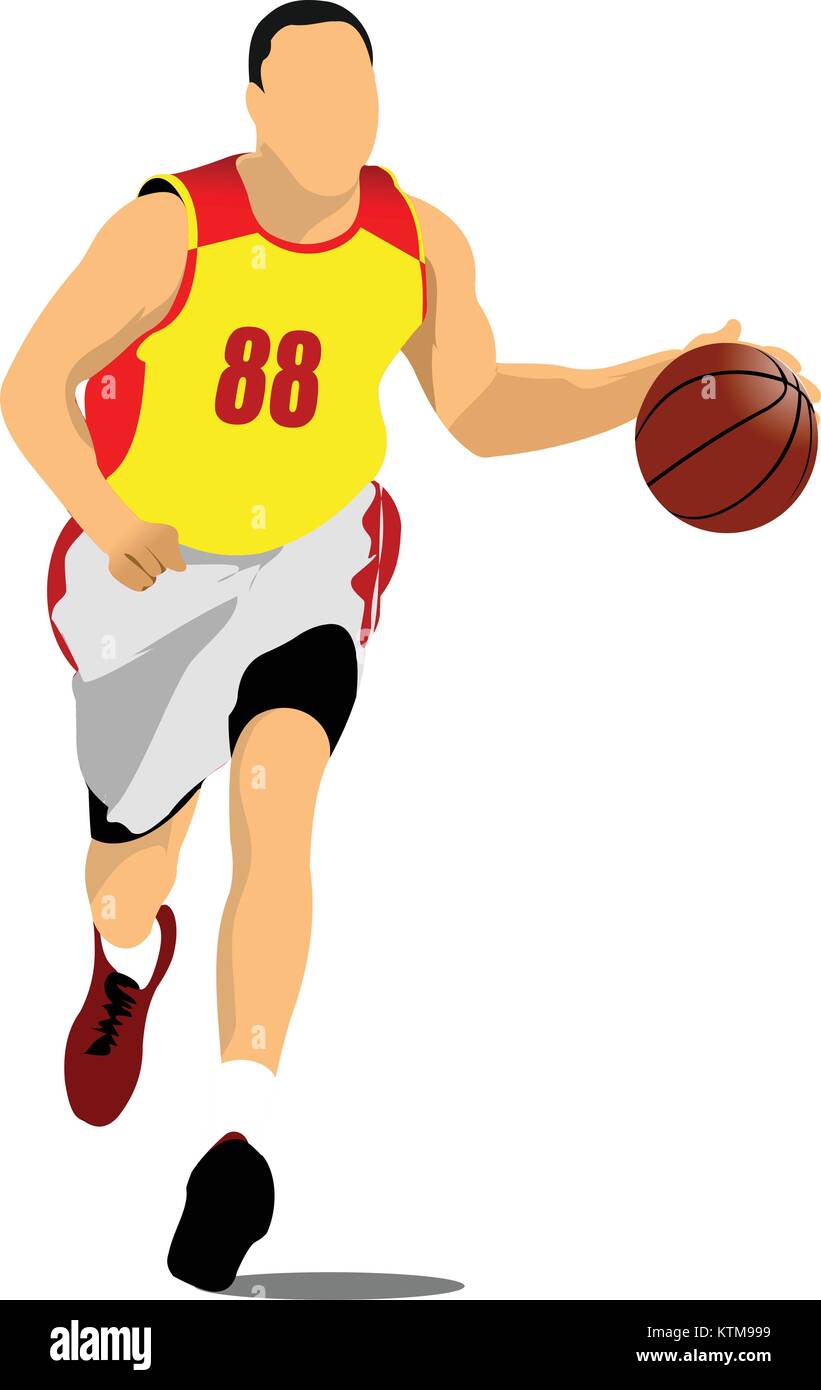Basketball players. Vector illustration Stock Vector Image & Art - Alamy