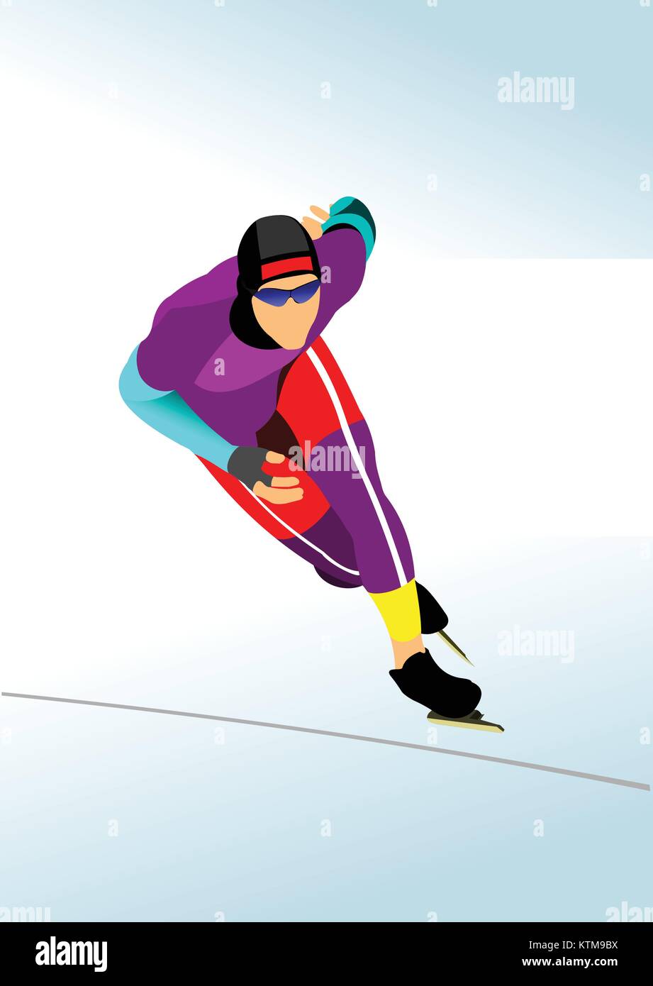 Speed skating. Vector illustration Stock Vector Image & Art - Alamy
