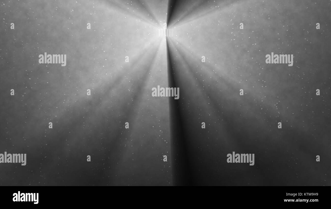 A hopeful 3d rendering of a spheric jail window light in a completely ...