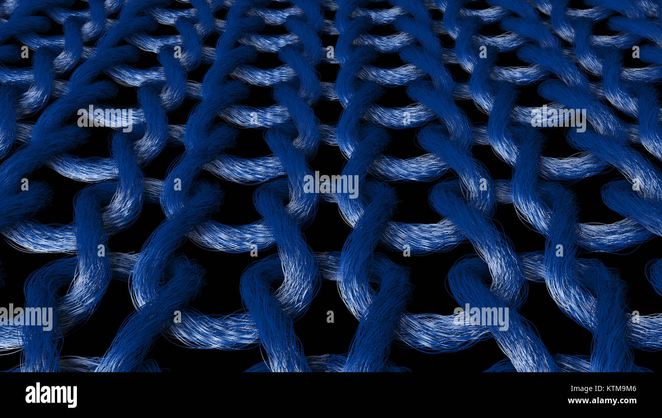 An exciting 3d illustration of old-fashioned material strands made of ...