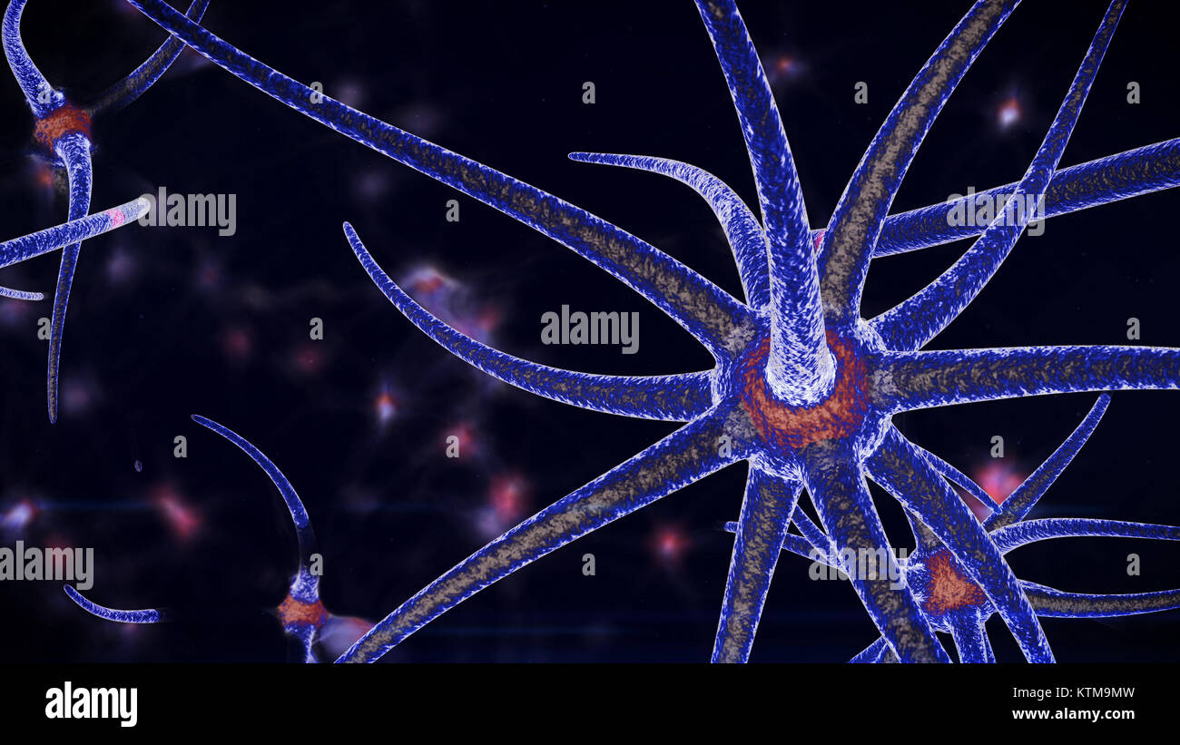 An impressive 3d rendering of octopus looking structures of a blue ...