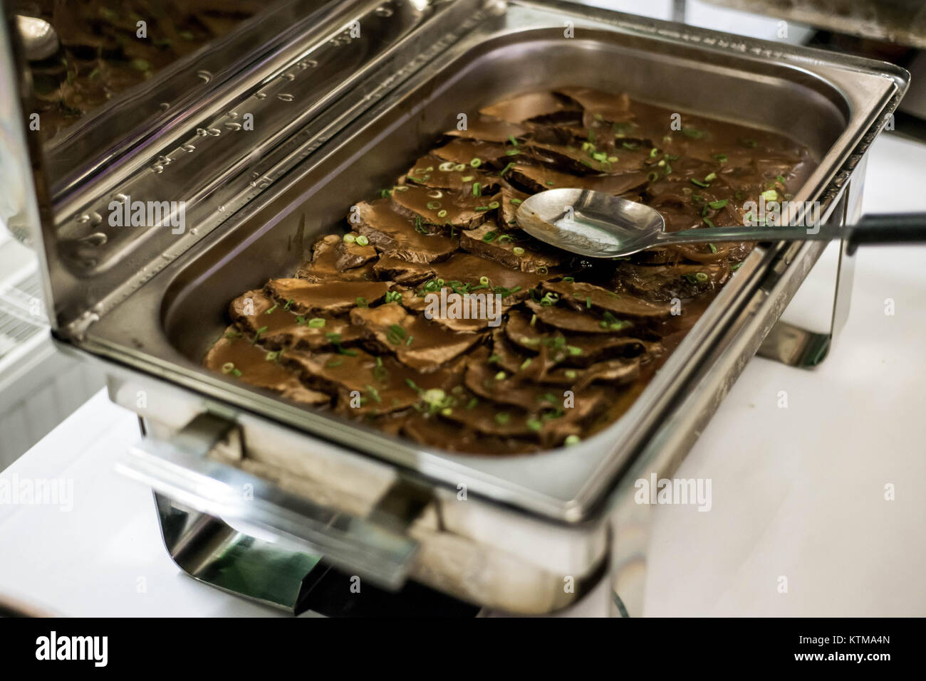 Food buffet self service lunch or dinner with quality beef slices in ...