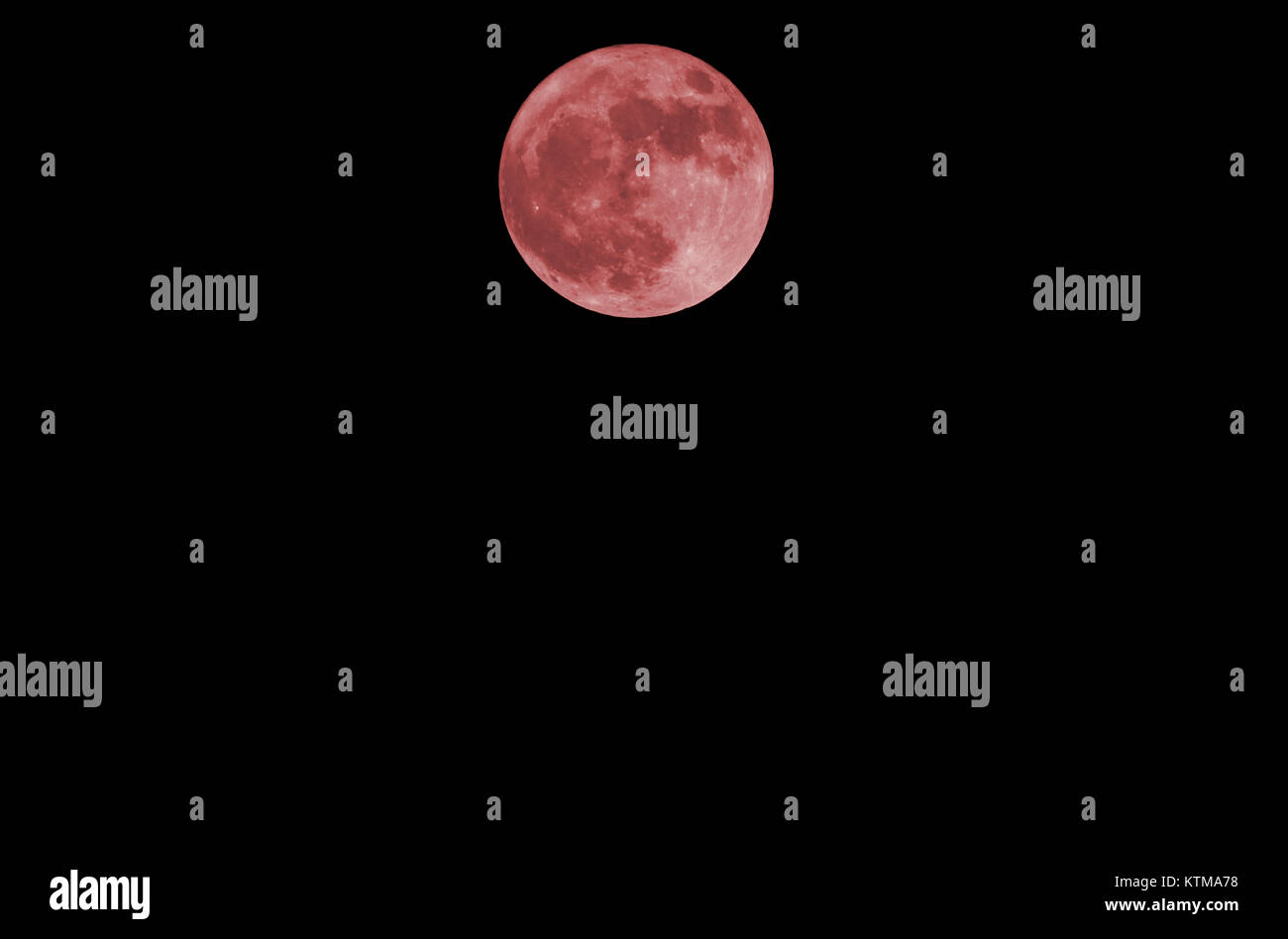 red full moon on the dark sky in winter Stock Photo - Alamy