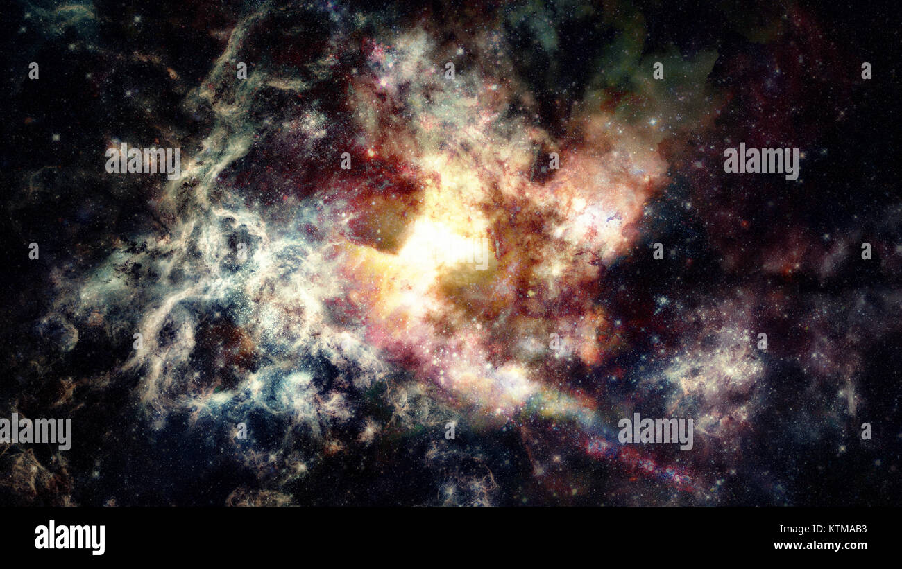 The explosion supernova. Bright Star Nebula. Distant galaxy. Abstract ...