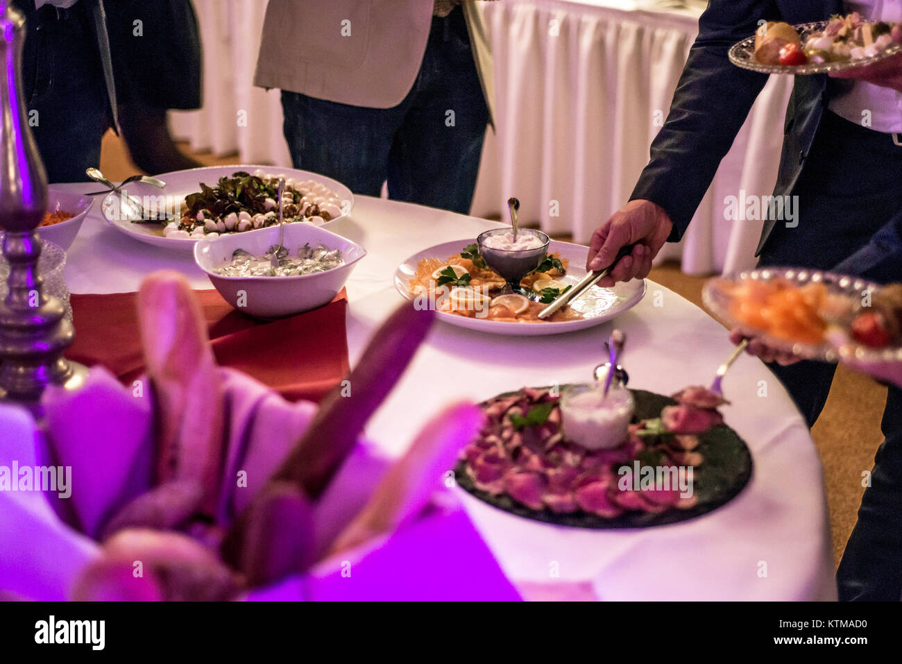 people group catering buffet at a food table luxury restaurant with ...