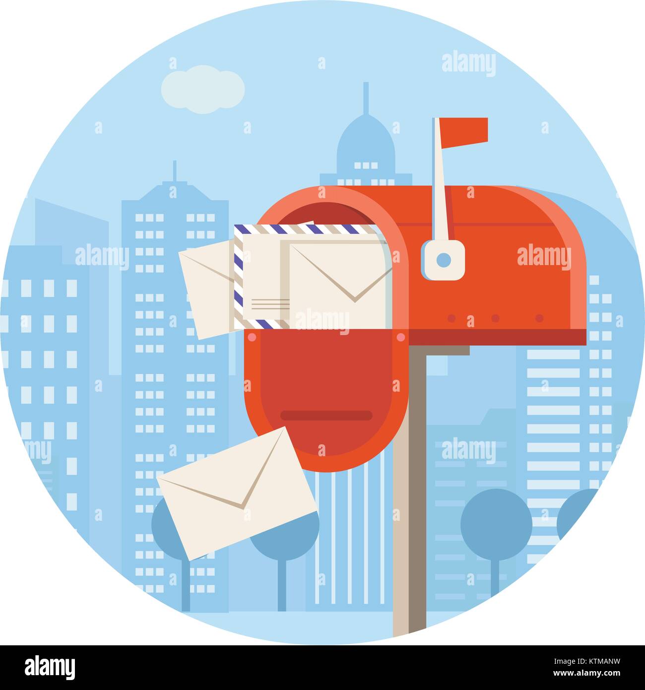 Postal Service Vector Icon with Letterbox Stock Vector Image & Art - Alamy