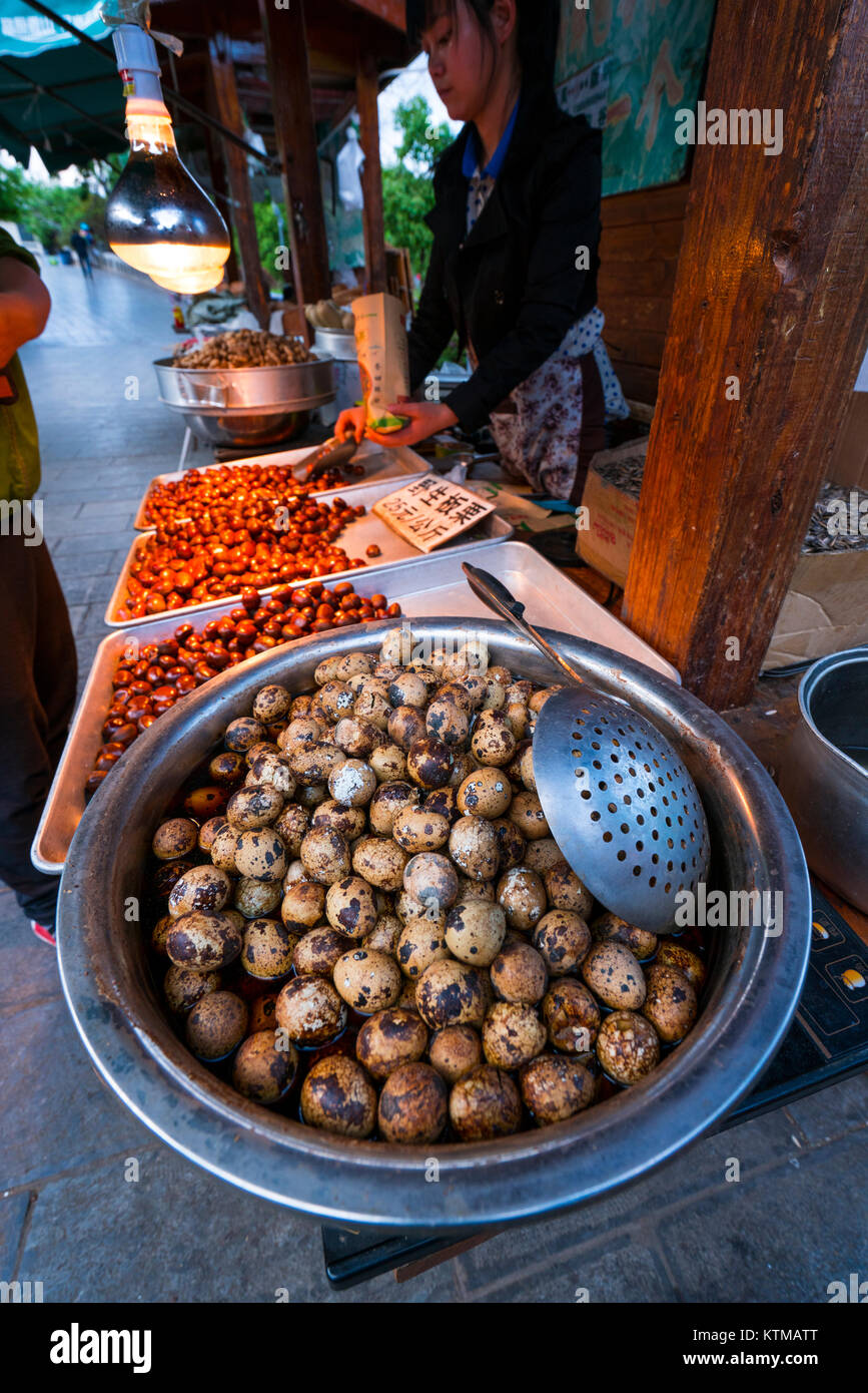 Traditional fast food and snacks, street stall, Green Lake Park ...