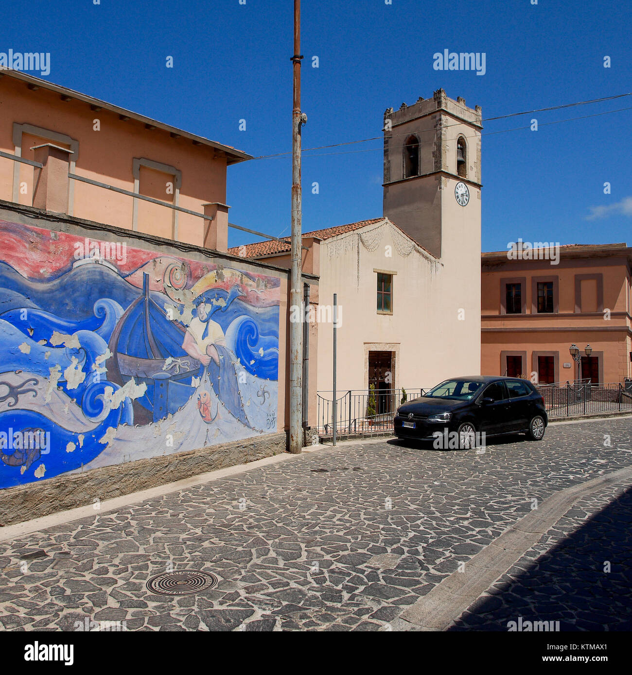 Traditional wallpainting in Muravera, Sardinia, Italy Stock Photo - Alamy