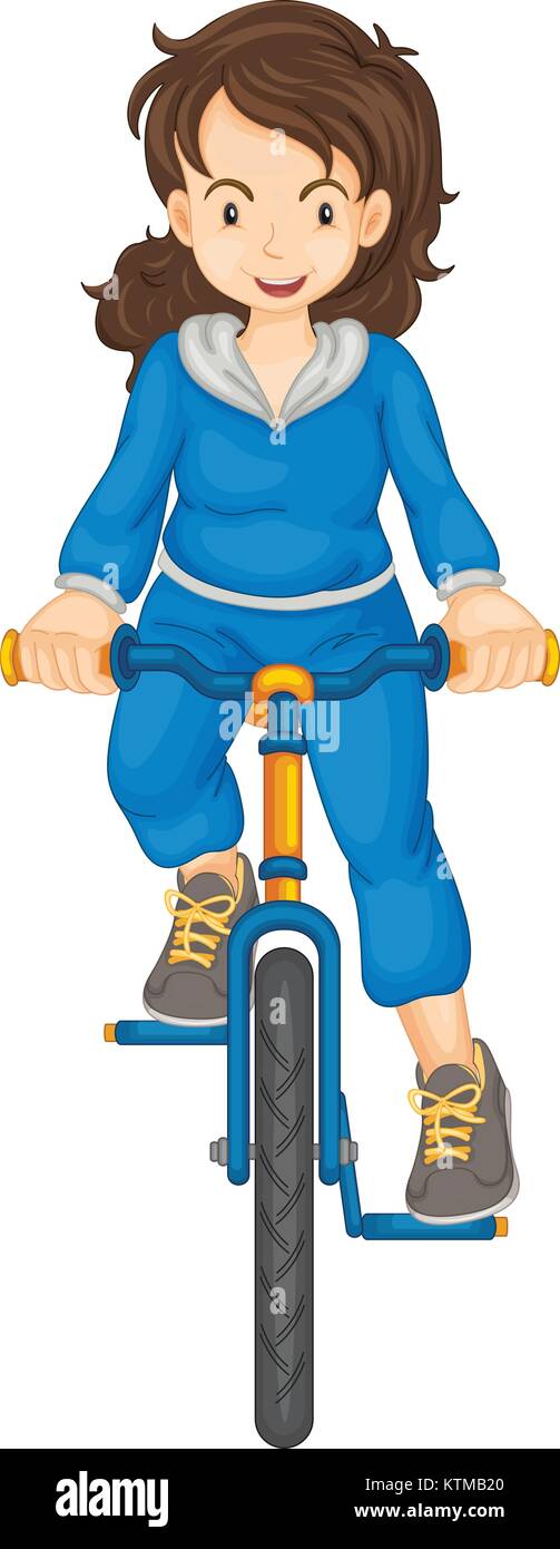 Young woman bike riding Stock Vector Images - Alamy